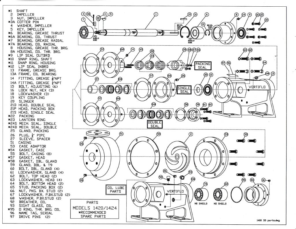 Vertiflo 1424 Exploded Diagram & Parts Breakdown